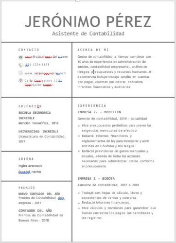 Hoja de vida corporativa: Modelo 2024